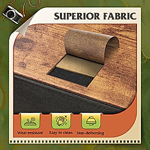 WLIVE Fabric Dresser for Bedroom, Tall Dresser with 8 Drawers, Storage Tower with Fabric Bins, Double Dresser, Chest of Drawers for Closet, Living Room, Hallway, Dorm, Rustic Brown Wood Grain Print