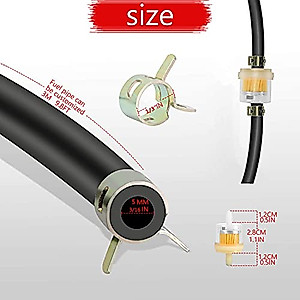 CocoMocart 3/16 Inch ID Gas Fuel Line Tubing Hose Clamps for Kawasaki Kohler Briggs & Stratton Small Engines(9.8 Ft. 3/16 In.)