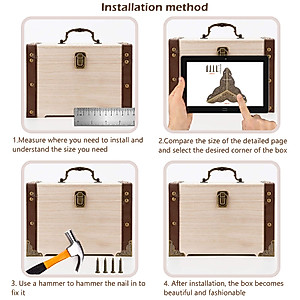 40PCS Box Corner Protector, Antique Bronze Corner Decorative, Metal Edge Guard Cover for Desk Jewelry Case Box Gifts,1x1x1in(017)