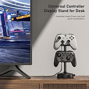 MANMUVIMO Desktop Controller Stand Holder with Anti-Slip Heavy Base Stable Suction Cup, Universal Controller Storage Display Stand for Desk Compatible with PS5/PS4/Xbox Series/Xbox One/Switch Pro