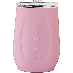 Vinglacé Wine Bottle Chiller Gift Set- Portable Stainless Steel Wine Cooler with 2 Stemless Wine Glasses, Rose