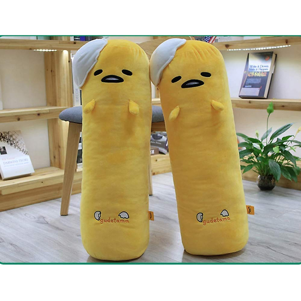 futurecos Cute Yellow Long Egg Plush Toy Round Pillow The Lazy Egg Stuffed Doll Toys Decorative Throw Pillows Bed Decor Gift for Girls Boys 68CM