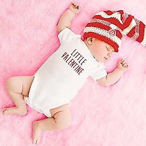 Printique Onesie Organic Baby One Piece Short Sleeve Valentine's Bodysuit, 0-12 Months - Little Valentine (0-3 Months)