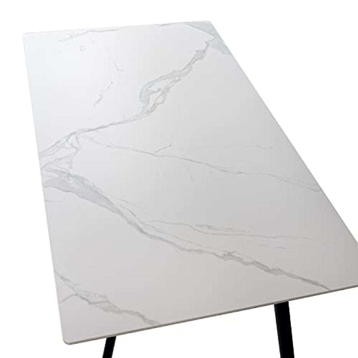62.9" Modern White Dining Table Sintered Stone Rectangula Small Table (1 Table)