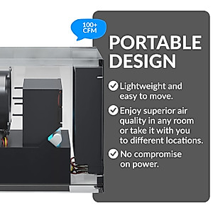 Prolux New Comfort 6 Stage UV, Ozone Generator Air Purifier Cleaner HEPA, Covers 3000 Feet, Acrylic, Home or Commercial Use, Adjustable, Powerful Fan, Portable