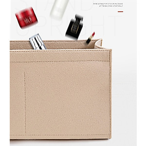 Lckaey purse insert for book tote book small tote organizer organizer 2008beige-M