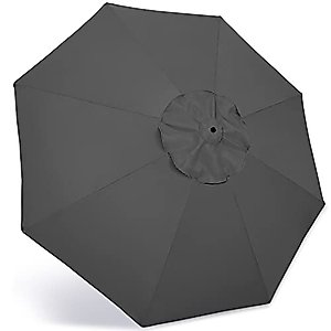 ABCCANOPY 9ft Outdoor Umbrella Replacement Top Suit 8 Ribs (Dark Gray)