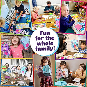 Creative Kids Make Your Own Hand Puppets for Kids with Animal Sounds - Musical Puppet Theater Making Kit of 3 Paper Bag Finger & 4 Hand Puppets - Arts & Crafts Kits Gifts for Kids Toddlers Ages 3+