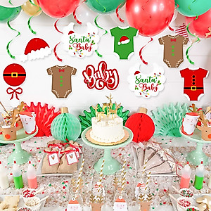 Christmas Baby Shower Decorations,Santa Baby Theme Party Hanging Swirls Foil Ceiling Decor for Christmas Party Decorations New Year Birthday Party Supplies Winter Baby Shower