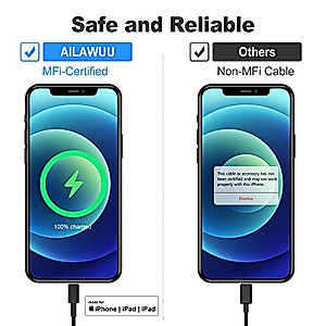 iPhone Charger Cord,[MFi Certified] 6Pack Lightning Cable 6ft,Long Fast Charging 6 Feet for Apple iPhone 14/13/12/11/Pro/Max/SE/X/XS/XR/8/8Plus/iPad(Black)