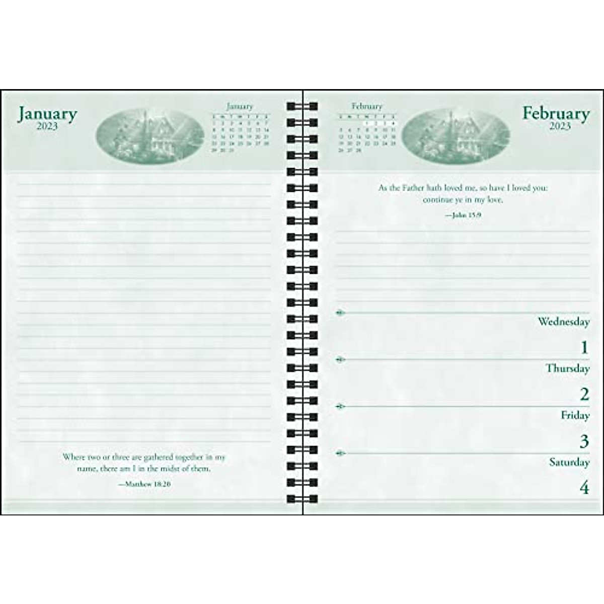 Thomas Kinkade Studios 12-Month 2023 Monthly/Weekly Engagement Calendar with Scr