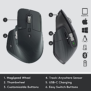 Logitech MX Keys & MX Master 3 Mouse for Business Combo, Wireless, Ergonomic, Secured Logi Bolt Technology, Bluetooth, Globally Certified, Windows/Mac/Chrome/Linux - Graphite