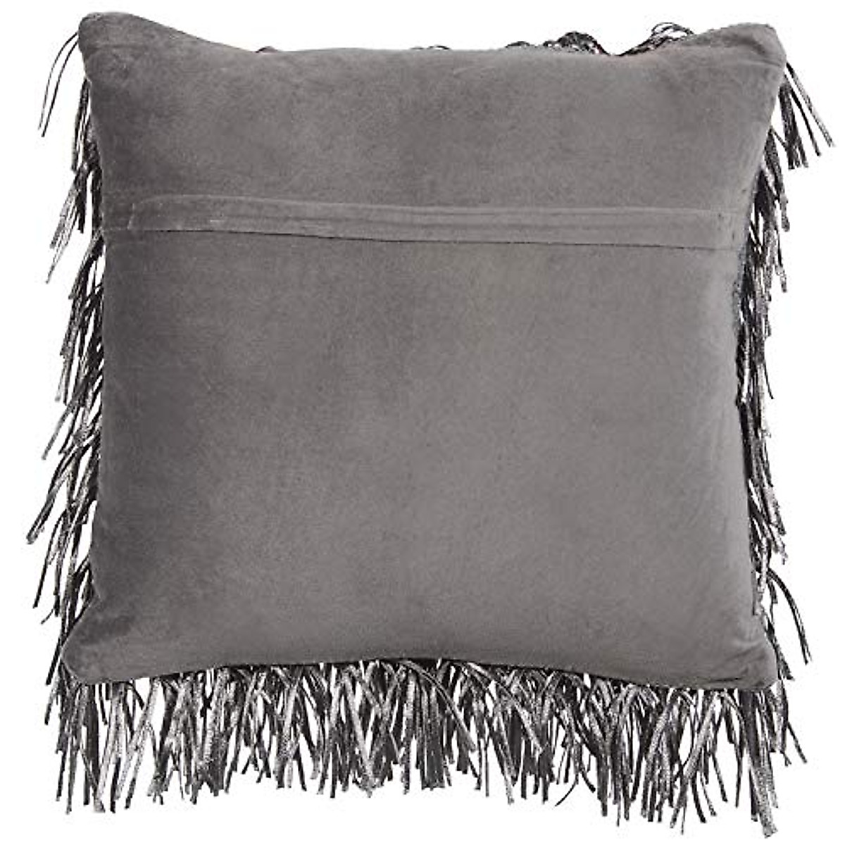Mina Victory Shag Metallic Ribbon Shag Pewter 20" x 20" Throw Pillow