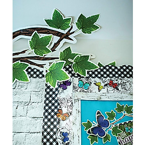 Schoolgirl Style Woodland Whimsy Green Leaves Cutouts, 36 Leaf Cutouts For Bulletin Board & Classroom Decor, Spring Greenery Classroom Cut-outs, Cutouts For Classroom Summer Bulletin Board Decorations