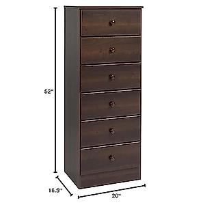 Prepac Astrid 6 Drawer Tall Chest, Espresso & Fremont 5 Drawer Chest, Espresso Brown