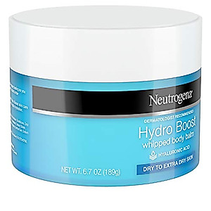 Neutrogena Hydro Boost Hydrating Whipped Body Balm with Hyaluronic Acid, Non-Greasy and Fast-Absorbing Balm for Dry to Extra Dry Skin, Paraben-Free, 6.7 oz