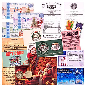 Santa's Lost Wallet Evidence Kit – Magical Christmas Eve Set with Bank Card, Sleigh Flying License, North Pole Money, Loyalty Cards, Receipts & Many More Fun Surprises