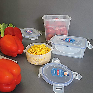 LocknLock Easy Essentials On The Go Meal Prep Lunch Box, Airtight Containers with Lid, BPA Free, Rectangle (3 Section) -34 oz, Clear