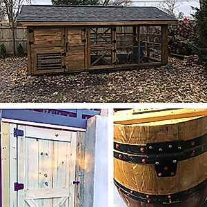 3.5 inch Black Door Shed Hinges Square Barn Hinges Heavy Duty Gate Hinges Wrought Hardware Iron Rustproof for Wood Fences (Not Included Screws)