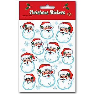 Beistle Santa Face Stickers