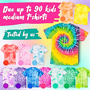 Tie Dye Kit for Kids & Adults - 12 Large Tye Dye Bottles with Tie Dye Powder, Soda Ash, Gloves - Non-Toxic Tyedyedye Kit - Decorating Dye for Clothes