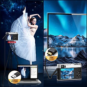 Digital Camera 4K Auto Focus 48MP Vlogging Digital Video Camera for YouTube Portable Digital Camera with Viewfinder Function Rotary Button Fashionable Appearance Design