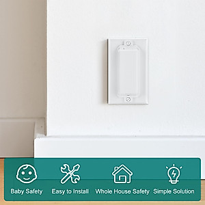 CLYMENE Light Switch Cover Guard, Child Proof Wall Switch Cover Protects Your Lights or Switches from Being Accidentally Turned ON or OFF by Children and Adults, Rocker Style (White, 2 Pack)