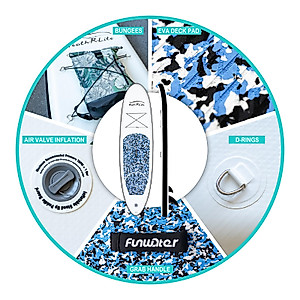 FEATH-R-LITE Inflatable Stand Up Paddle Board 10'x30''x6'' Ultra-Light (16.7lbs) SUP with Paddleboard Accessories,Three Fins,Adjustable Paddle, Pump,Backpack, Leash