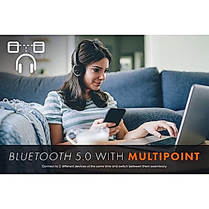 Sound Blaster JAM V2 On-Ear Lightweight Bluetooth 5.0 Wireless Headphones with USB-C, aptX Low Latency, aptX HD, Multipoint Connectivity, Voice Detection and Noise Reduction, 22 Hours Battery Life