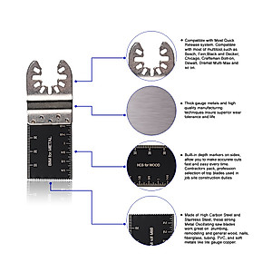 HIFROM (Pack of 18 Bi-Metal Oscillating Multitool Quick Release Saw Blades Compatible with Fein, Porter Cable, Bosch, Dremel, Craftsman Multi Tools ¡