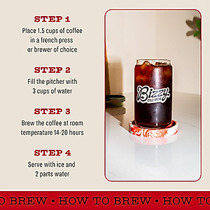 Bizzy Organic Cold Brew Coffee | Smooth & Sweet Blend | Coarse Ground Coffee | Medium Roast | Micro Sifted | Specialty Grade | 100% Arabica | 2 LB