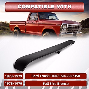HECASA Black Dash Cover Dashpad Cover Compatible with 1973-1979 Ford F100 F150 F250 F350 Bronco Replacement Dash Pad
