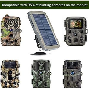 Trail Camera Solar Panel, SUNTEKCAM Solar Battery Charger Kit 12V/1A 6V/2A with Build-in 3000mAH Rechargeable Lithium Battery IP66 Waterproof Hunting Accessory