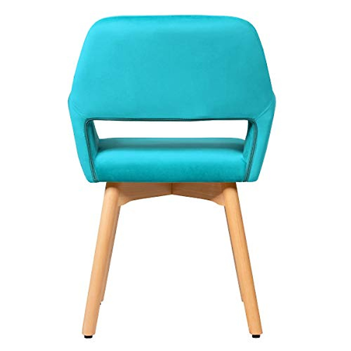 Giantex Set of 2 Velvet Dining Chairs, Modern Leisure Accent Living Room Chair w/Wood Legs, Non-Slip Foot Pads, X-Shaped Support, Comfortable Cute Arm Chair for Dining Room, Bedroom (2, Turquoise)