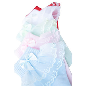 Twtility Toddler Baby Girls Ruffle Lace Socks Princess Dress Double Lace Cotton White Frily Socks
