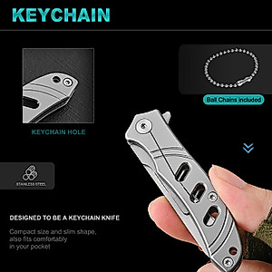 VIFUNCO Folding Scalpel Knife, Pocket Knife for Men, Small Keychain Knife Key Knife, Slim Razor Knives with 10pcs #24 Replaceable Blades, EDC Utility knife, Surgical Knives for Outdoor