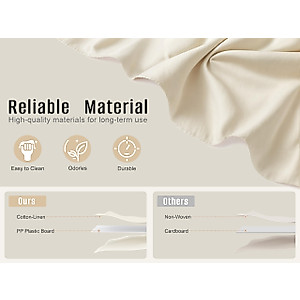 LayerSpace 3 Pack Fabric Storage Bins for Shelves | 16.93x12x8.23in Closet Storage Bins | Collapsible Storage Bins for Organization | Linen Clothes Storage Bins | White & Ivory