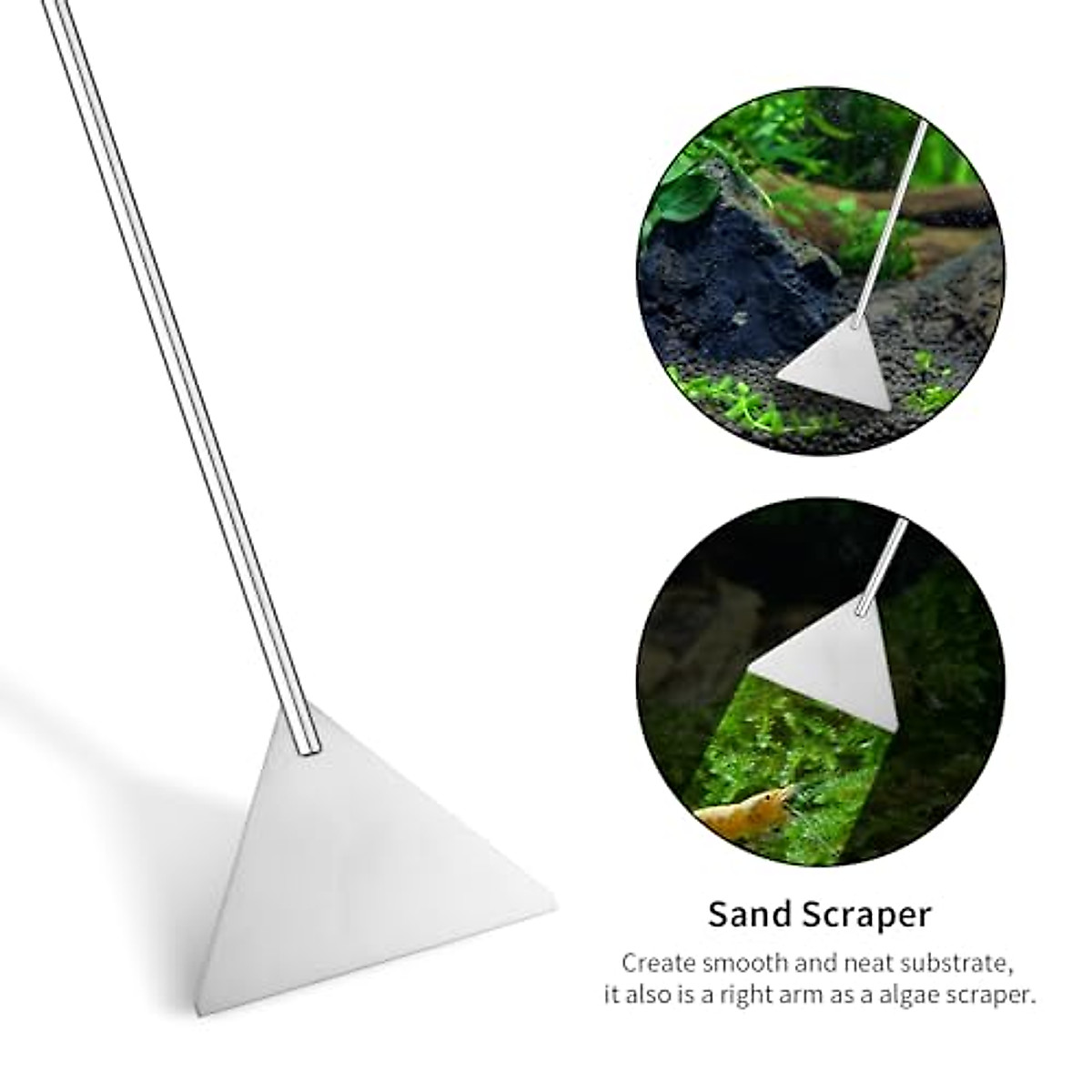 Ohtomber Aquascape Tools Aquarium Kit - 4PCS Terrarium Supplies Include Long Tweezers for Terrarium, Feeding Tongs, Aquarium Scissors, Aquarium Algae Scraper for Fish Tank Cleaning Plant Trimming