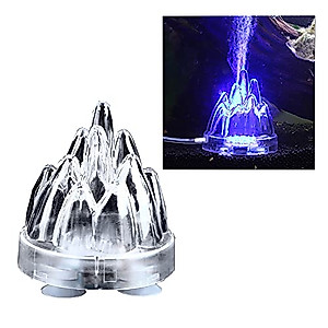 Londafish Aquarium Light Fish Tank Bubble Light Volcano Decoration Light for Aquarium (White Shell Blue Light)