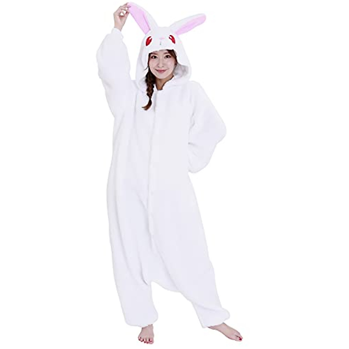 SAZAC Fluffy Rabbit Kigurumi - Onesie Jumpsuit Halloween Costume