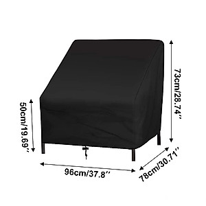 Uranshin Waterproof Outdoor Chair Covers, Outdoor Patio Furniture Covers Rocking Chair 210D, Lounge Deep Chair Covers Outdoor Stack Chairs for All Weather Protection, 37.8" W x 30.7" D x 28.74" H