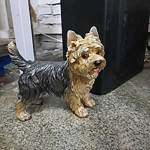 WANLIAN Dog Sculptures Simulation Dog Ornaments Dog Statue Living Room Home Furnishings Outdoor Garden Decorations Yard Decorations - Resin Dog Sculpture (Yorkshire Terrier Statue)