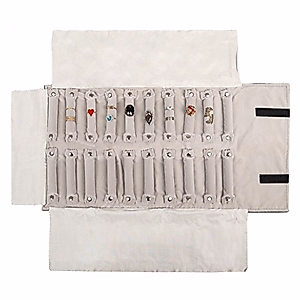 WODISON Travel Velvet Jewelry Roll Earrings Rings Necklaces Organizer Clutch Bag for Ring Gift Idea