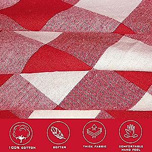 WHITEWRAP Bib Apron with 2 pockets | 2-Pack | 35”x28” with Adjustable Neck | Red and White Checked | Unisex Apron Long Ties | Commercial Apron for Cooking, Chef and Restaurant| Kitchen BBQ Painting