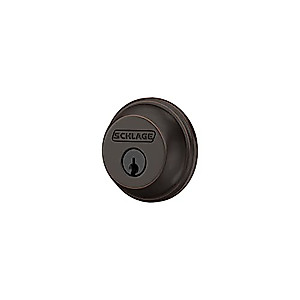 Schlage B60 N 716 Deadbolt, Keyed 1 Side, Highest Residential Security, Aged Bronze