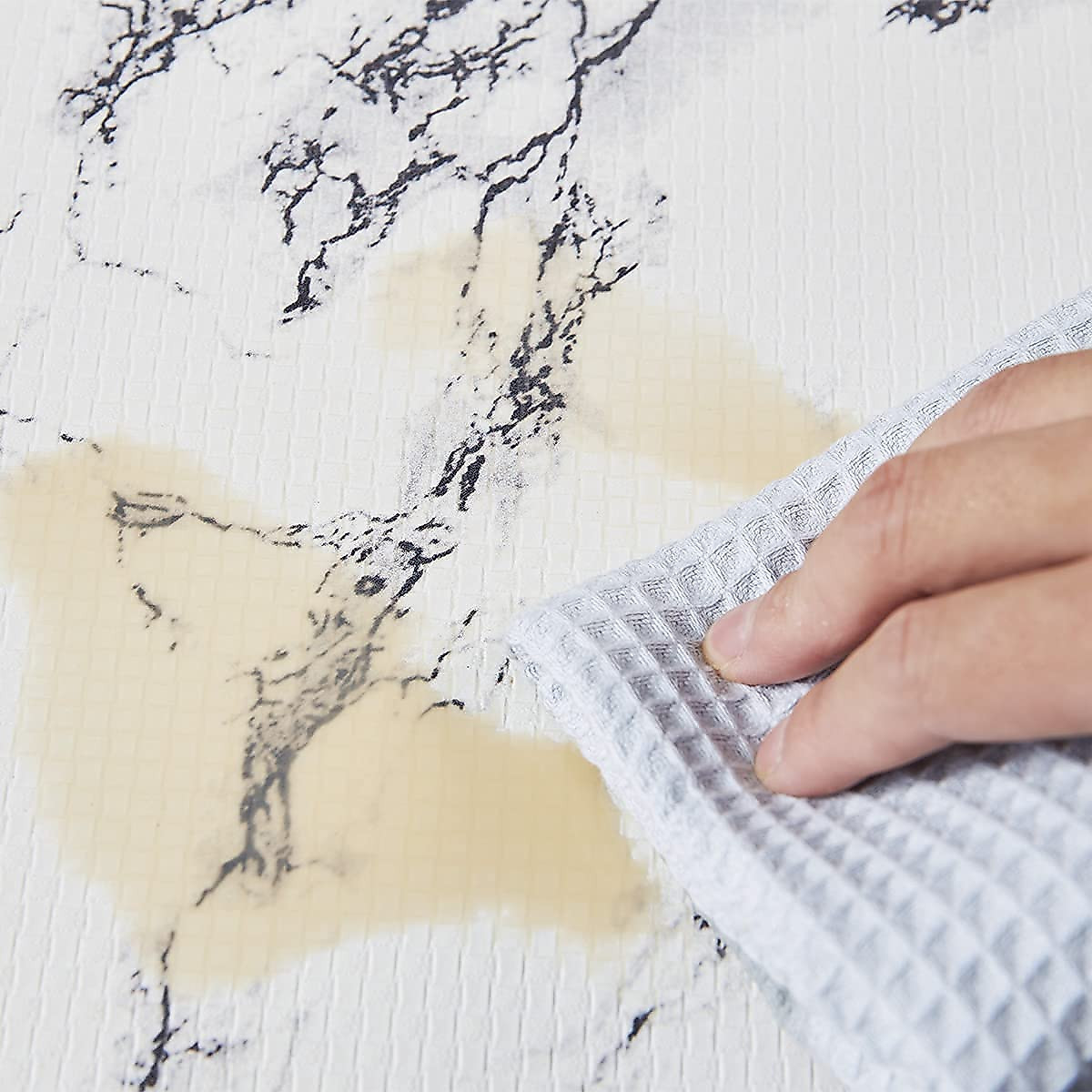 Asvin Kitchen Mat Set of 2 Pieces, Anti Fatigue Cushioned Kitchen Rug for Floor, Non-Slip PVC Waterproof Heavy Duty Sink Mat for Home, Office, Laundry, 17"x30"+17"x47"