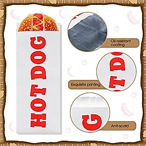 Foil Hot Dog Sleeves Hot Dog Serving Bag to Keep Warm and Fresh in Aluminum Wrap Disposable Bags for Snack Bars, Food Trucks, Take Out, Concession Stands(300 Pcs)