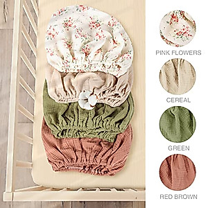 Metplus Soft and Breathable 100% Cotton Muslin Baby Crib Sheets for Mini Size Crib Mattress, 24 x 38 inches - Durable Baby Bedding for Boys and Girls