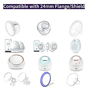 Flange Inserts 13/15/17/19/21mm 10PC,Compatible with Momcozy S12 Pro/S9 Pro/S12/S9 Wearable Breastpump Cup,for Medela/Spectra/Bellaaby/TSRETE 24mm Shields/Flanges,Reduce 24mm Tunnel Down to Other Size