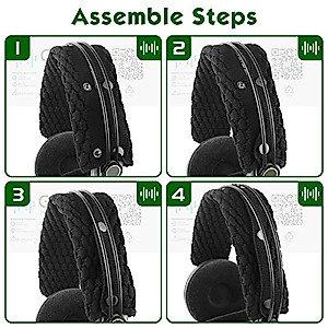 Geekria Knit Fabric Headband Cover Compatible with Logitech, Turtle Beach, Panasonic, AKG, Sennheiser, Sony Headphones, Head Cushion Pad Protector, Replacement Repair Part (Black)